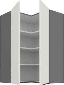 ARIA aw | horní kuchyňská skříňka 60x60 GN-90 2F (90°) rohová s policemi | VYSOKÁ | 60x60 cm | antracit/bílá