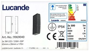 Lucande | Lucande - LED Venkovní nástěnné svítidlo CORDA 2xLED/3W/230V IP54 | LW0264