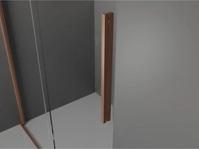 Mexen Velar L, sprchový kout s posuvnými dveřmi 110 x 80 cm, 8mm šedé sklo, měděná matná, 871-110-080-43-65