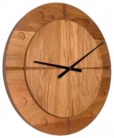 Kamohome Dřevěné nástěnné hodiny VIRGO Průměr hodin: 55 cm, Materiál: Dub