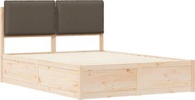Rám postele s čalouněným čelem s čelo Taupe 160 x 200 cm 3398117