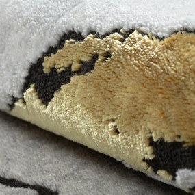 Dywany Łuszczów, Kusový koberec Allure 1963 white/gold kruh, 100x100 (průměr) kruh, bílá, kancelář