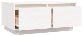 Konferenční stolek bílý 80x50x35 cm masivní borové dřevo - Default Title