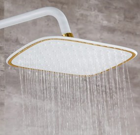 Nástěnný sprchový systém EYN BSE1250 v bílé barvě s otočným výtokovým ramínkem