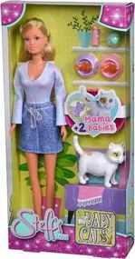 SIMBA Panenka Steffi Baby Cats / herní set s kočičkou a koťátky / 29 c