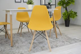Jídelní židle BASIC hořčicové 4 ks - skandinávský styl