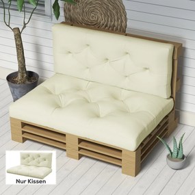 Outsunny Sada 2 sedacích a opěrných polštářů pro zahradní lavici, loveseat, 2-místnou paletovou pohovku Vysoký komfort rozměry 120D x 80Š x 12V cm Po…
