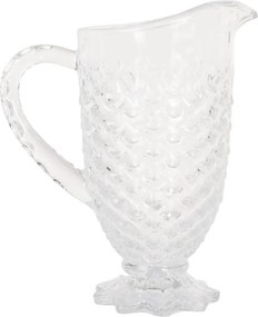 Transparentní skleněný džbán s dekorem - 20*13*24 cm / 1100 ml