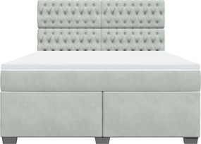 Box spring postel s matrací světle šedá 180x200 cm samet 3293284