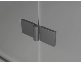 Mexen Lunar, půlkruhový výklopný sprchový kout 70 x 70 cm, 8mm čiré sklo, pistolově šedý kartáčovaný - 833-070L-070P-66-00