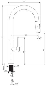 Deante BQO_N72M - Dřezová baterie s vytahovací sprškou OLFATO černá