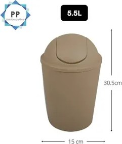 MSV AKO výklopný koš 5.5 L šedohnědý / plast