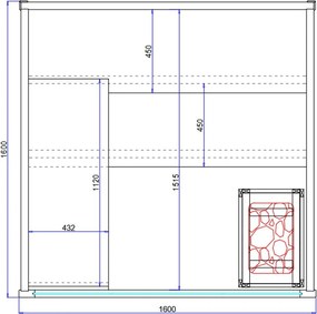 BPS-koupelny Kombinovaná sauna 2v1  - Infrasauna + finská sauna 160x160, 3-4 osoby