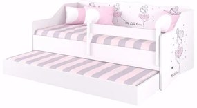Dvojitá dětská postel LULU 160x80 cm Baletka - Bílá