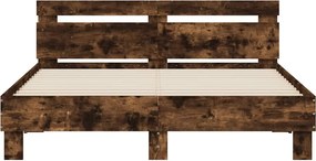 Rám postele s čelem kouřový dub 140 x 190 cm kompozitní dřevo 3207438
