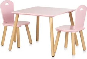CHIPOLINO Dřevěný stolek s židlemi Pink