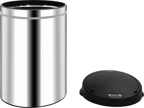 vidaXL Odpadkový koš s automatickým senzorem 30 l uhlíková ocel [322692] Barva: Stříbrná