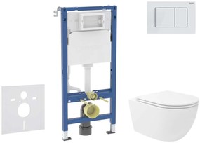 Geberit Duofix - Set předstěnové instalace, klozetu Oudee Vortex a sedátka softclose, tlačítko Delta30, alpská bílá SANI11CA3194B