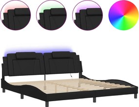 Rám postele Viana s LED bez matrace černý 200 x 200 cm 3214043