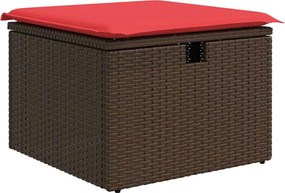 Set pohovek 8 ks 7-Počet míst Hnědá a červená polyratan 3359113