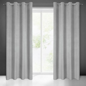 Záclona 140x250 Eliza silver ready na velurových průchodkách s jemným reliéfním geometrickým vzorem Eurofirany