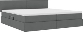 Postel s úložným prostorem a matrací Tmavě šedá 200 x 200 cm 3370468