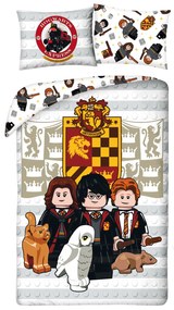 DĚTSKÉ BAVLNĚNÉ POVLEČENÍ LEGO HARRY POTTER 140X200 CM, 1KS 70X90 CM VZOROVANÉ