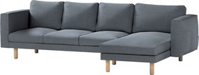 Potah na pohovku IKEA Norsborg 4-místná se šezlongem barva šedá látka pletený vzor