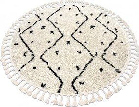 Dywany Łuszczów, Kusový koberec Berber Tetuan B751 cream kruh, 120x120 (průměr) kruh, bílá, ložnice