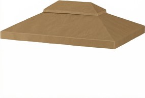 Outsunny náhradní potah pro altán 4 x 3 m, dvojitá střecha s odtokovými otvory, polyester 370 g/m², béžová