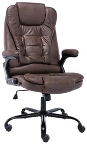 Kancelářská židle tmavě hnědá umělá semišová kůže,  20577