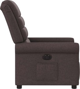 Elektrické polohovací křeslo tmavě hnědé textil 3303299