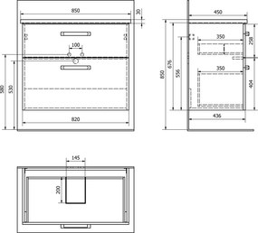 Aqualine Vega umyvadlová skříňka 82 cm bílá VG083 Koupelny Bernold