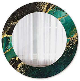 Kulaté zrcadlo tištěný rám Mramorová zelená fi 50 cm