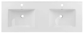 EBS Nevio Skříňka a keramické umyvadlo Slim 121 cm, 2 zásuvky, bílá lesklá S_NEVIOZSL121B