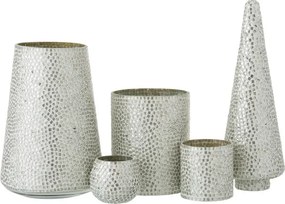 Stříbrno - bílý skleněný stromek Mosaic - Ø 13*41cm
