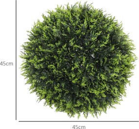 HOMCOM Sada 2 umělých cedrů, 45 cm pokojová rostlina, umělá rostlina, dekorativní rostlina, dekorativní rostliny pro dům, kancelář, chodbu, zahradu, …