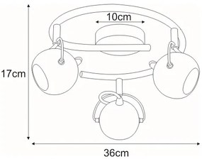 Stropní svítidlo K-8002/3G BK z řady SALVA BLACK