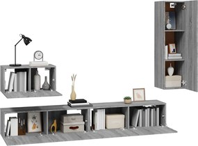4dílný set TV skříněk šedý sonoma kompozitní dřevo 3114332