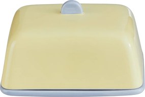 BUTTER Dóza na máslo keramická - žlutá/modrá