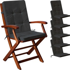Detex Sada 6 podsedáků Boston 47×42×6 cm – antracitová