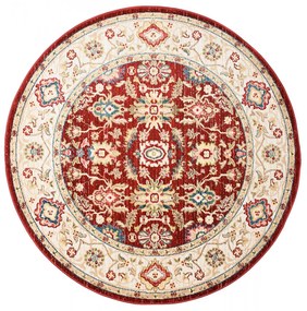Kusový koberec Baron krémově červený kruh 170x170cm