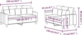 2dílná sedací souprava s poduškami černá textil 3201652