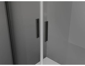 Mexen Exo, sprchový kout s křídlovými dveřmi 100 x 100 cm, 6mm čiré sklo, černý profil, 814-100-100-70-00