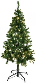 Umělý vánoční stromek s LED bílými žárovkami, 210 cm