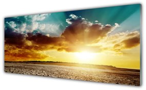 akrylový obraz Slunce Poušť Krajina 125x50 cm