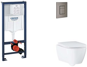 Grohe Rapid SL - Set předstěnové instalace, klozetu, sedátka SoftClose a tlačítka Skate Cosmopolitan, kartáčovaný Hard Graphite SANI11BB5123