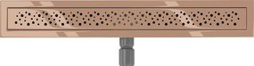 Mexen Flat, lineární podlahový žlab 60 cm, M12, růžové zlato, 1621060-15