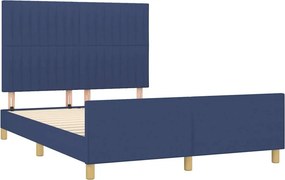 Rám postele bez matrace modrý 140 x 190 cm textil 3125217