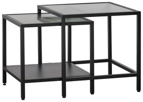 Skleněné odkládací stolky v sadě 2 ks 50x50 cm Bronco – Unique Furniture